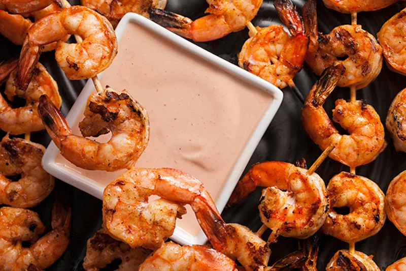 Smoky Grilled Shrimp with Marie Rose Sauce