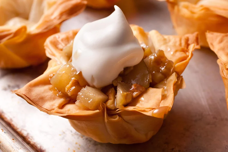 Gingered Pears in Phyllo Cups
