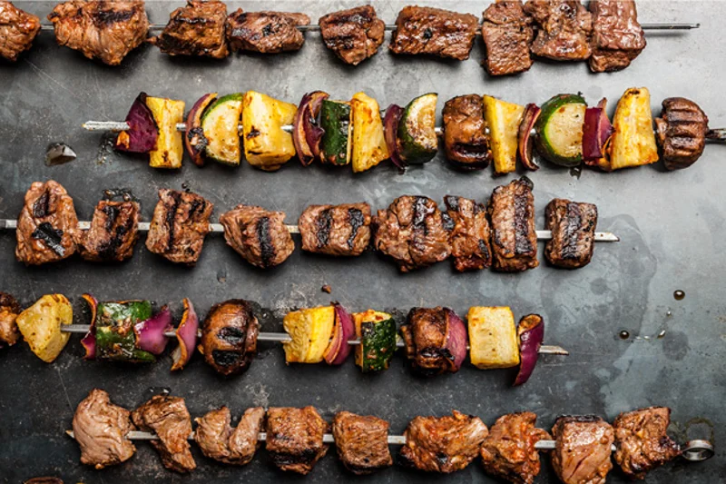 Beef and Vegetable Shish Kebabs