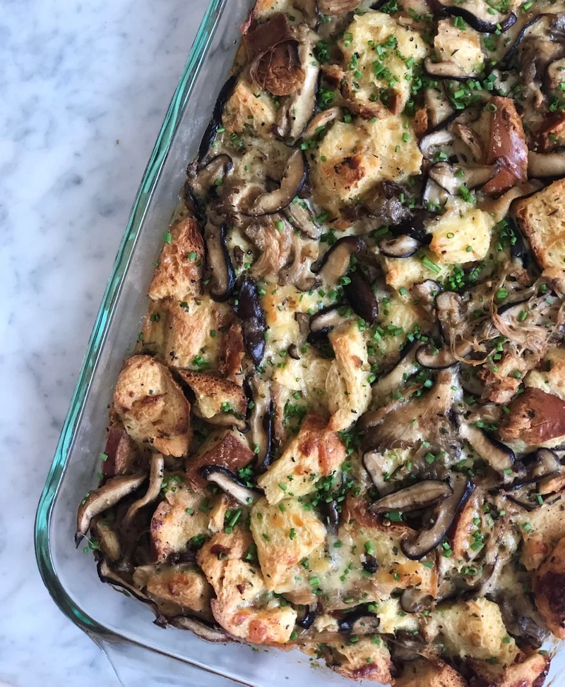 Mushroom and Gruyere Bread Pudding