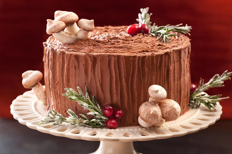 Black Forest Yule Stump Cake