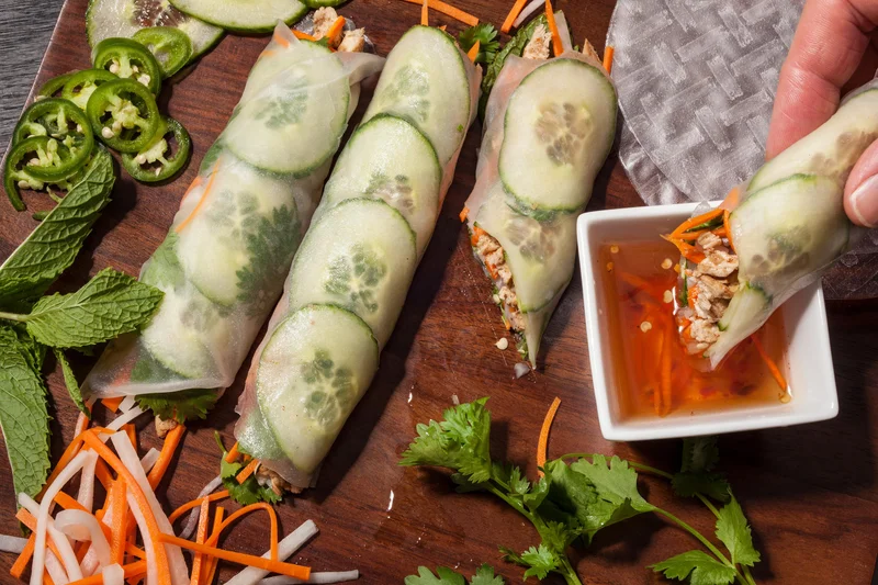 Rice Paper Banh Mi with Five-Spice Chicken