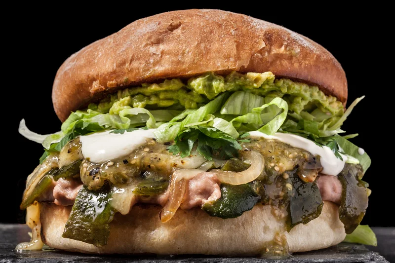 Mexican Torta with Rajas and Jack Cheese