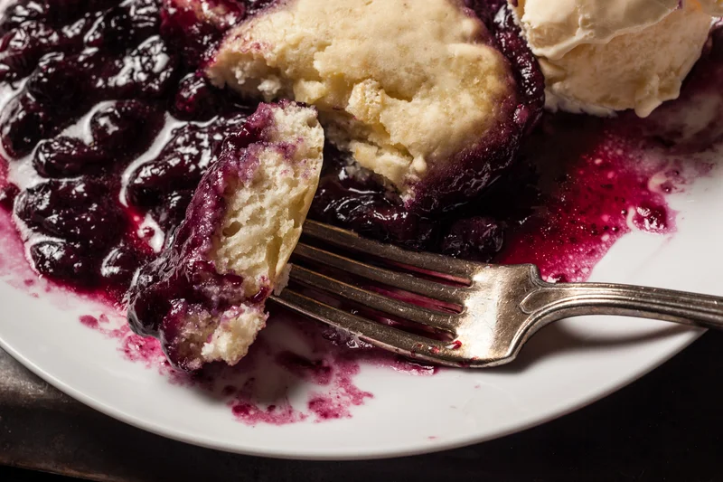 Campfire Blueberry Cobbler