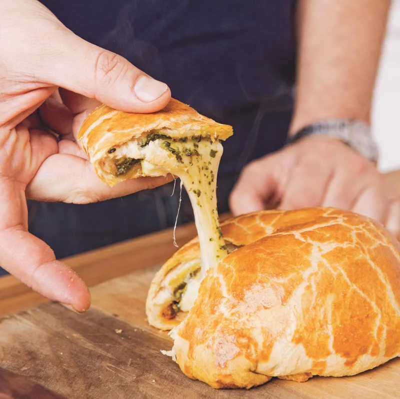 Baked Gouda with Sun-Dried Tomato Pesto